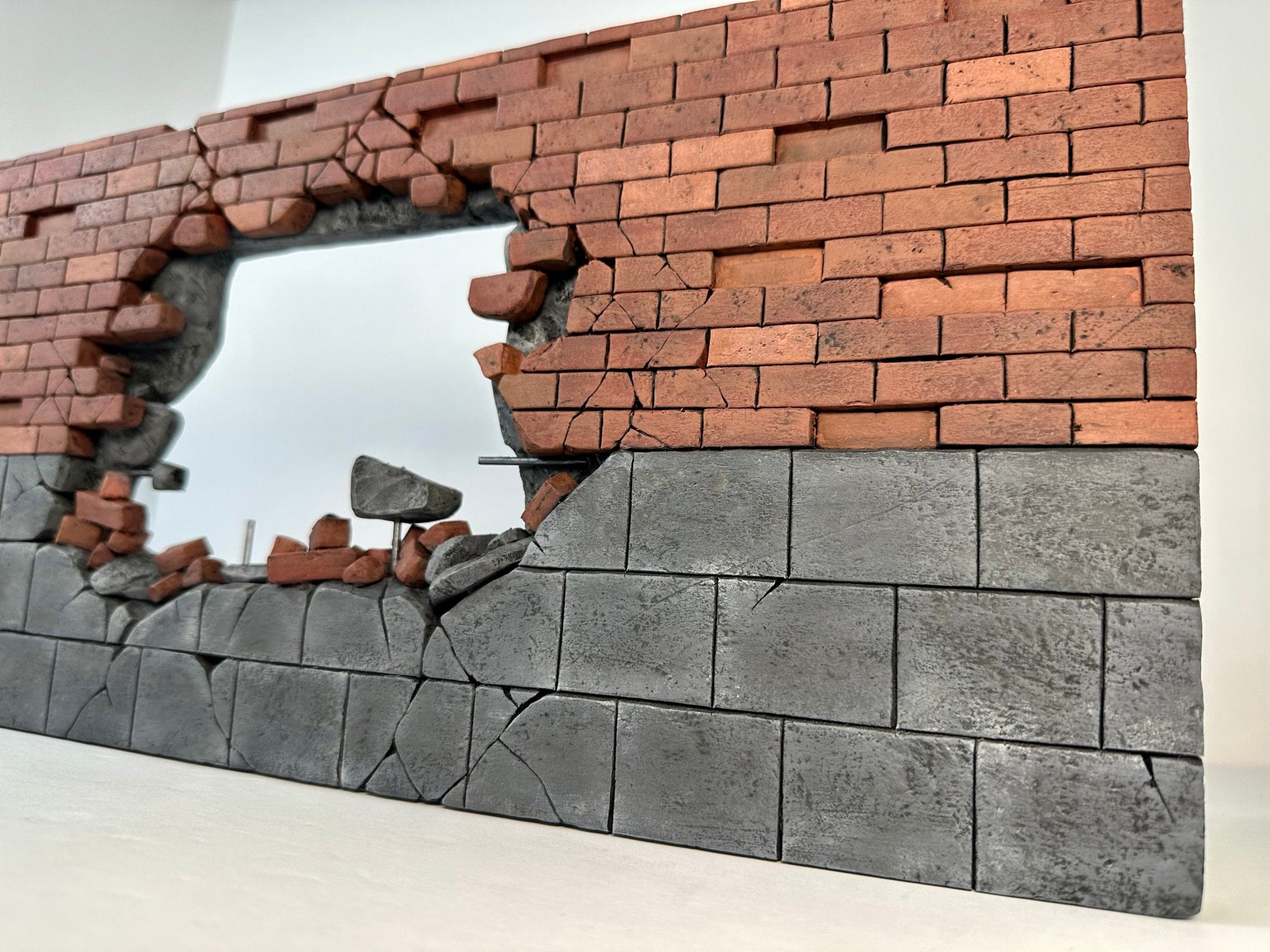 Busted Brick Wall Diorama 2 Half Brick Half Cement for Action Figure - Etsy