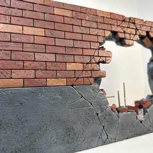 Busted Brick Wall Diorama Hand Painted - Etsy