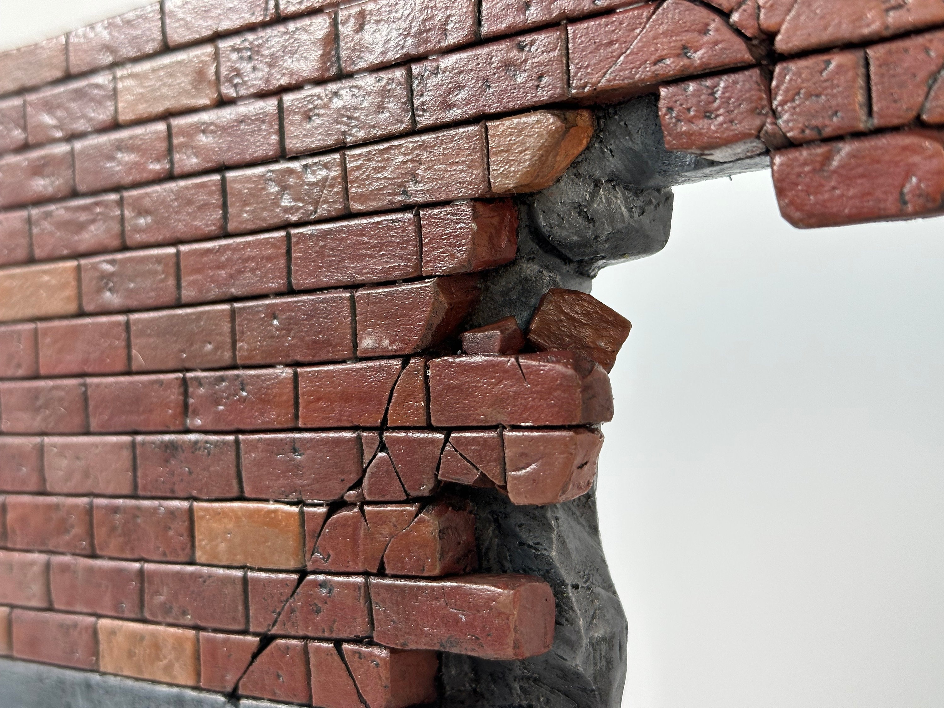 Busted Brick Wall Diorama Hand Painted - Etsy