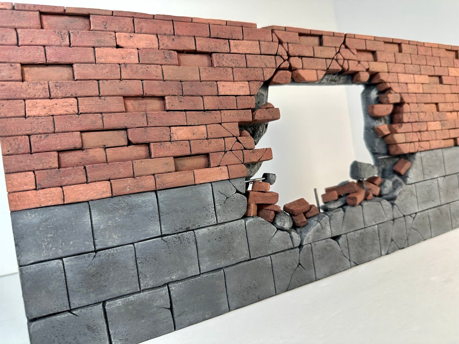 Busted Brick Wall Diorama 2 Half Brick Half Cement for Action Figure - Etsy