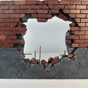 Busted Brick Wall Diorama Hand Painted - Etsy