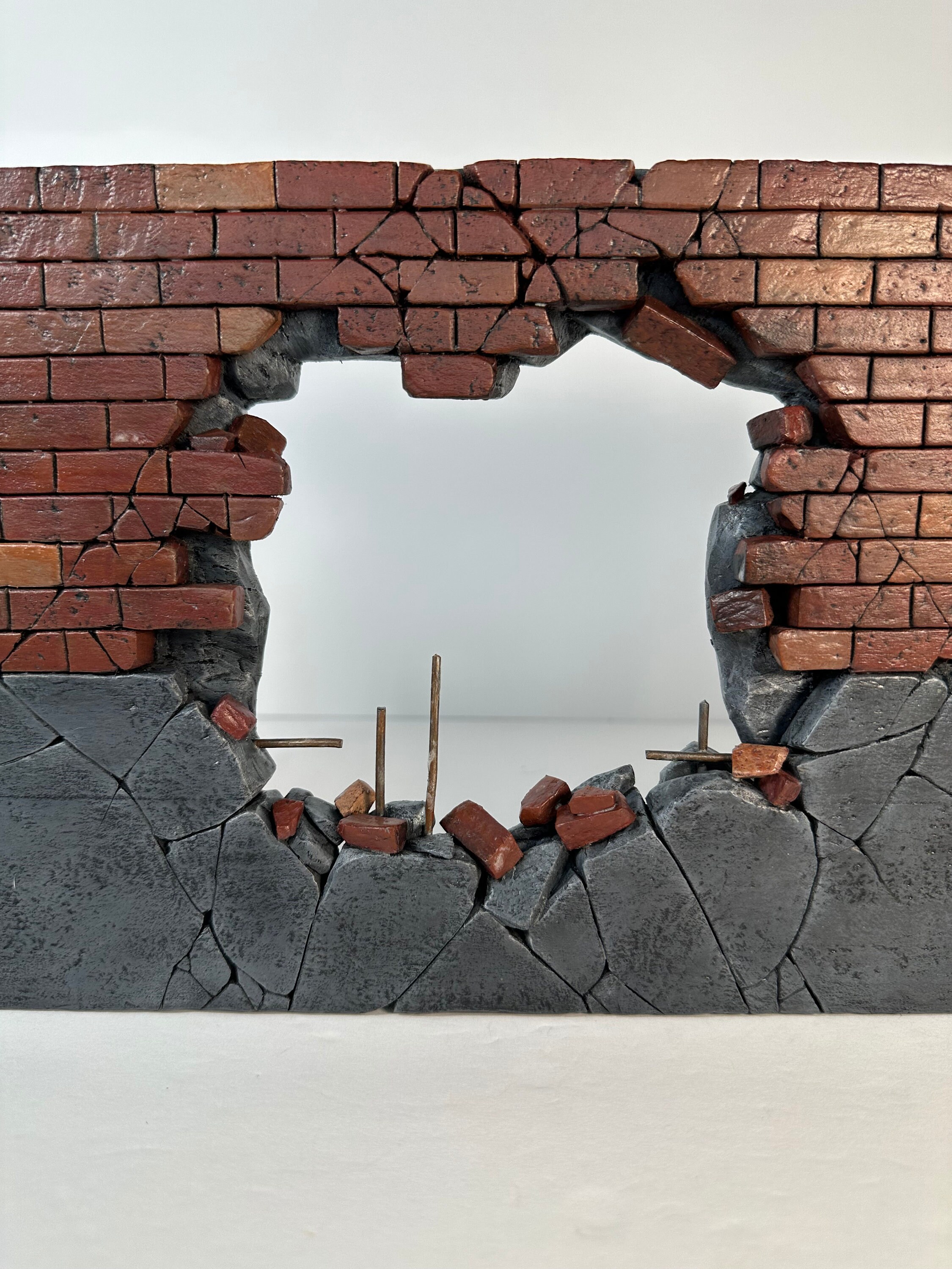 Busted Brick Wall Diorama Hand Painted - Etsy