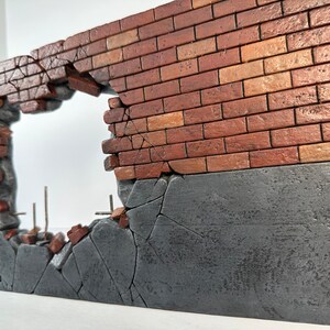 Busted Brick Wall Diorama Hand Painted - Etsy