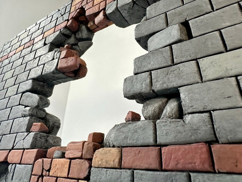 Busted Brick Wall Diorama 6 - Etsy