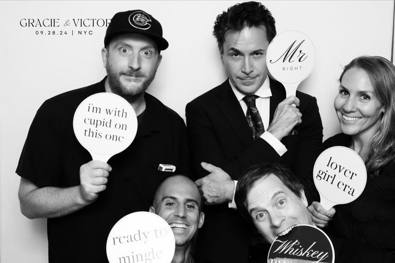 Photo Booth Props - Wedding 7 Piece (double Sided) - Etsy Australia