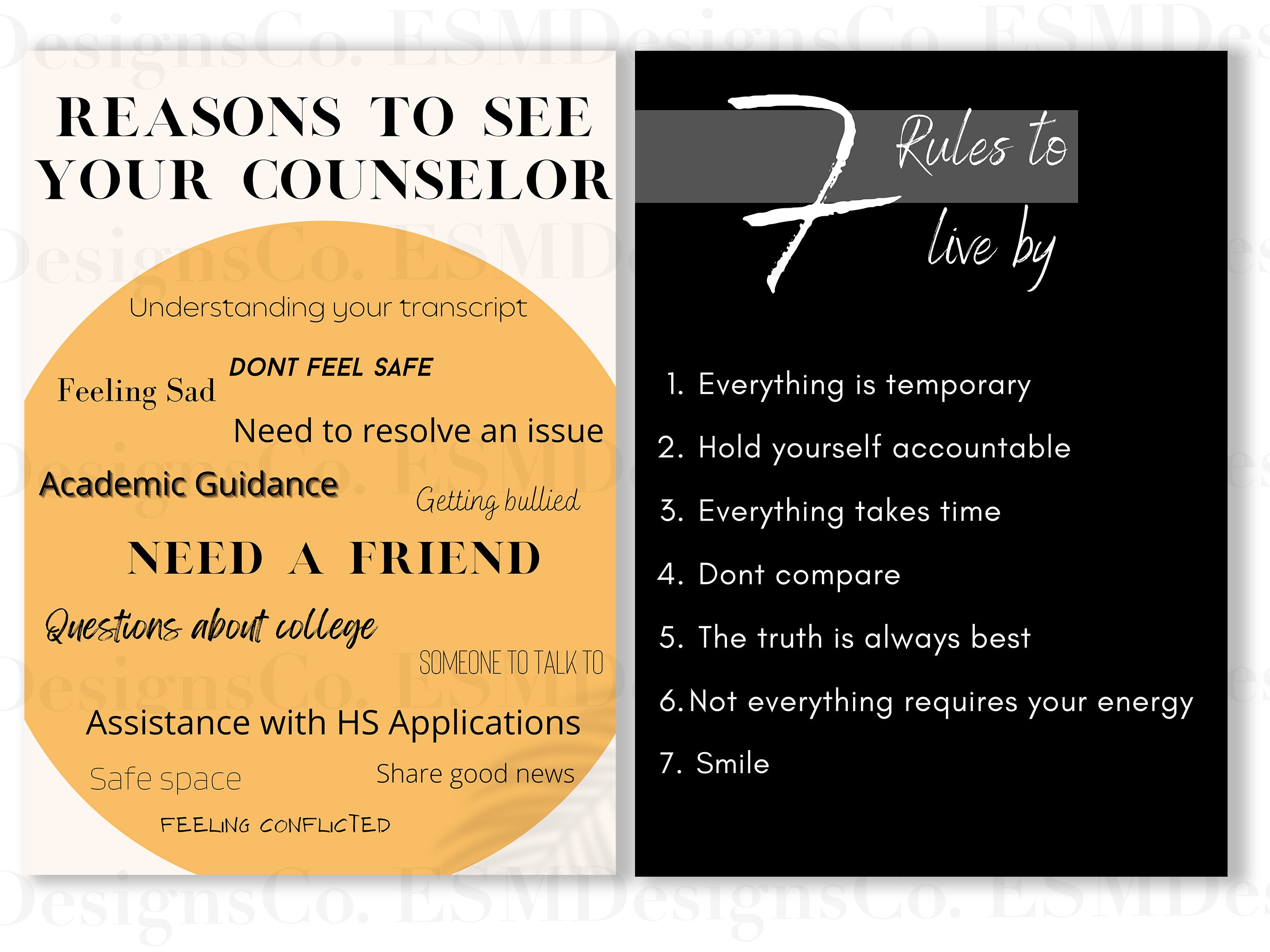 Modern School Counselor Office Deco Poster Set of 8 - LARGE - Etsy