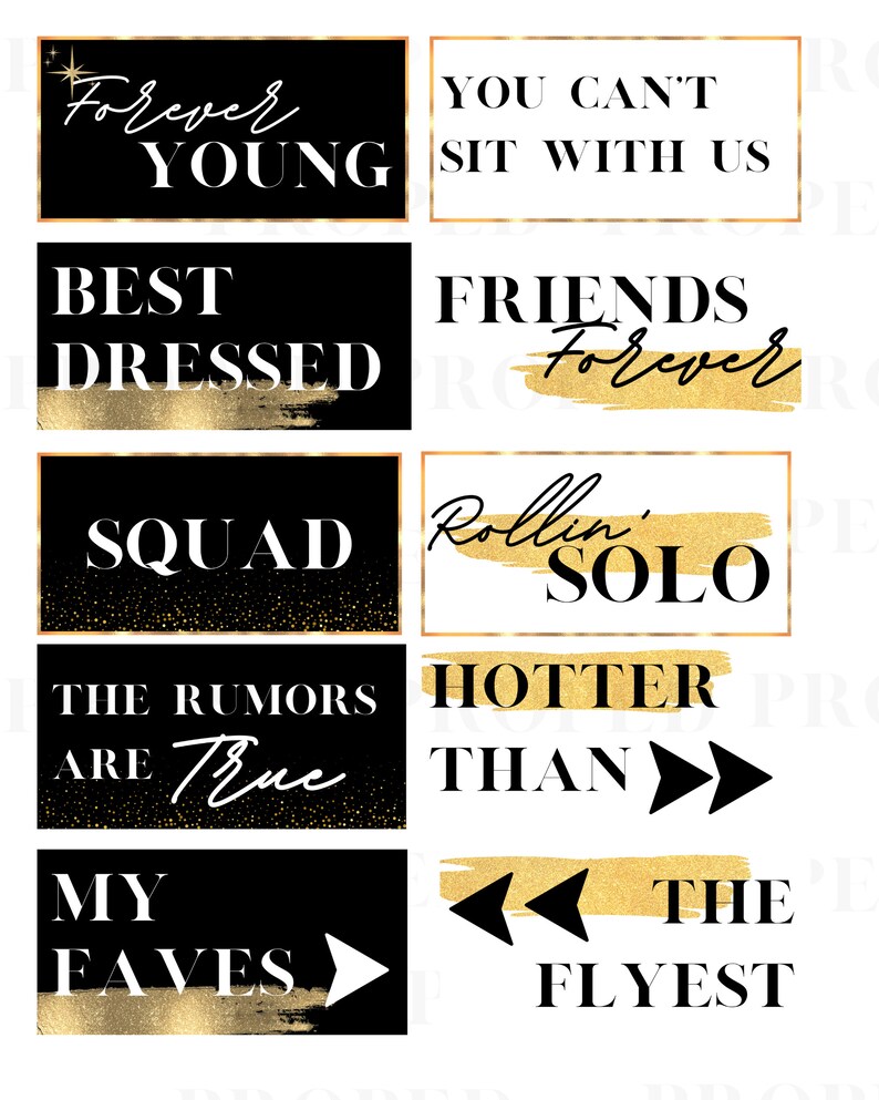 Prom Photo Booth Props 9 Piece both Sides - Etsy