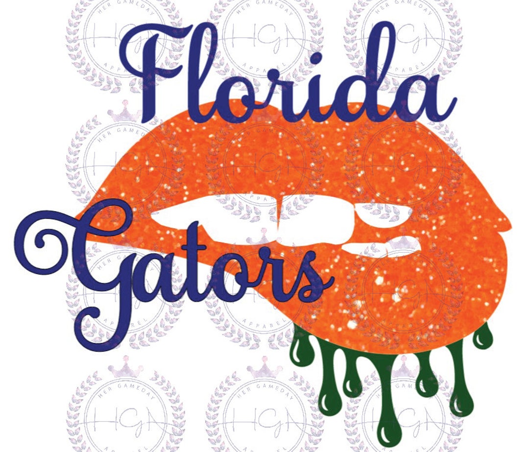 Wet Dripping Lip Fl Gator Inspired Glitter Lip Sublimation Transfer ...