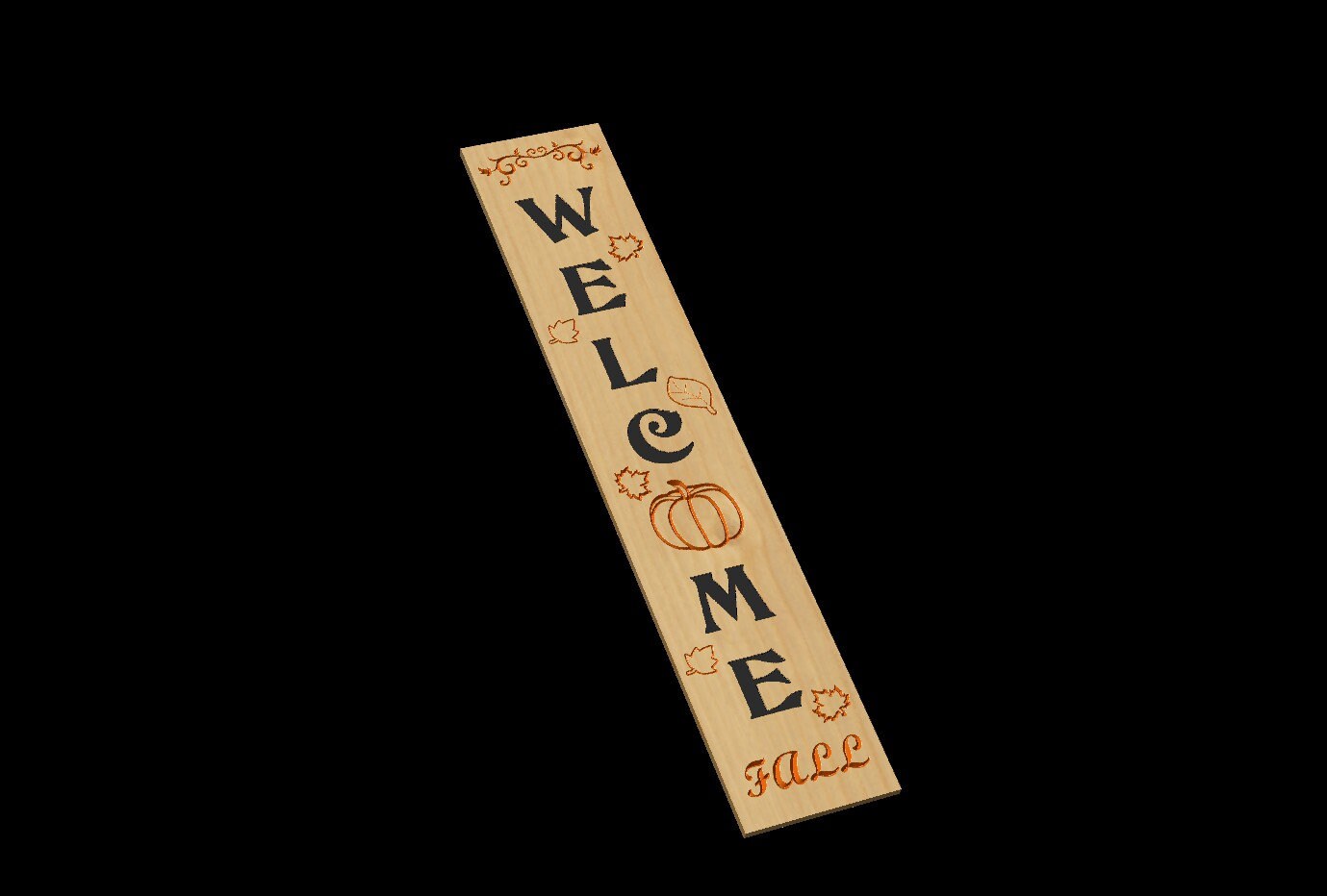 2D CNC Digital File Download - Welcome Fall Vertical Sign - Etsy