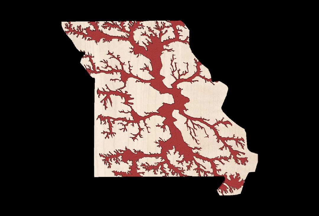 2D Digital CNC File - Missouri Shaped Lichtenberg Fractal Design Wall ...