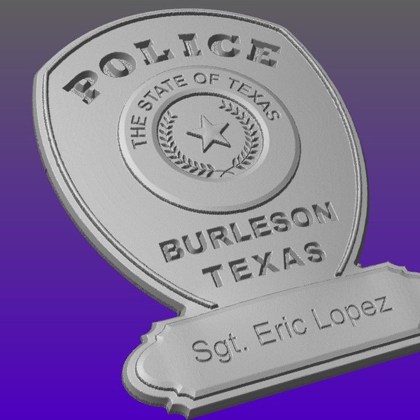Cnc Stl Files of Police Badge - Etsy