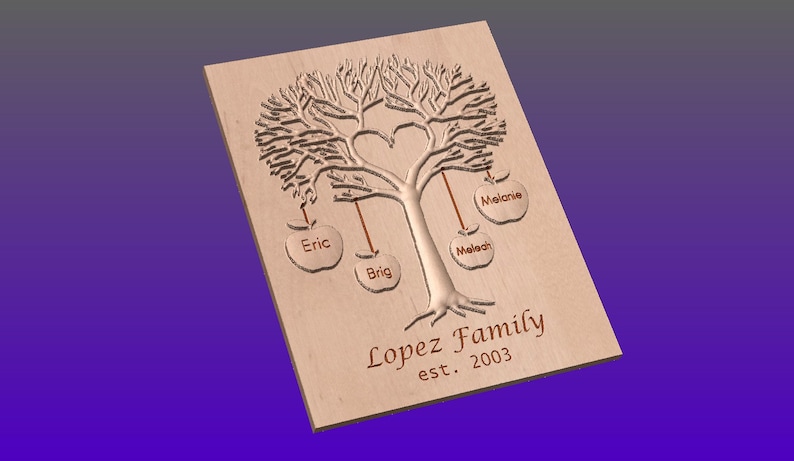 3D CNC Digital File Download - Family Tree - Etsy