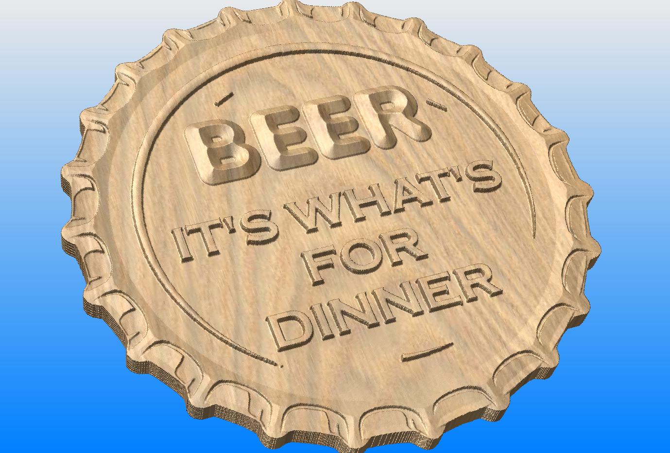 Beer for Dinner 3D Digital .STL File for CNC - Aspire and Vectric ...