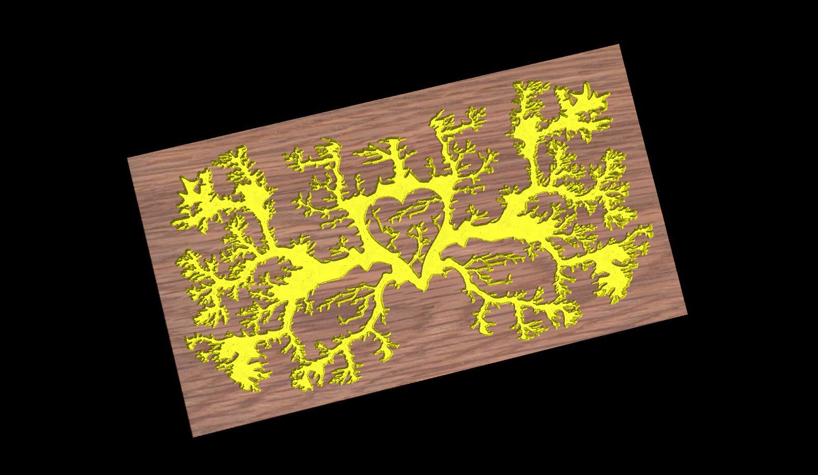 2D Digital CNC File - Heart Center Lichtenberg Fractal Design Wall Art ...