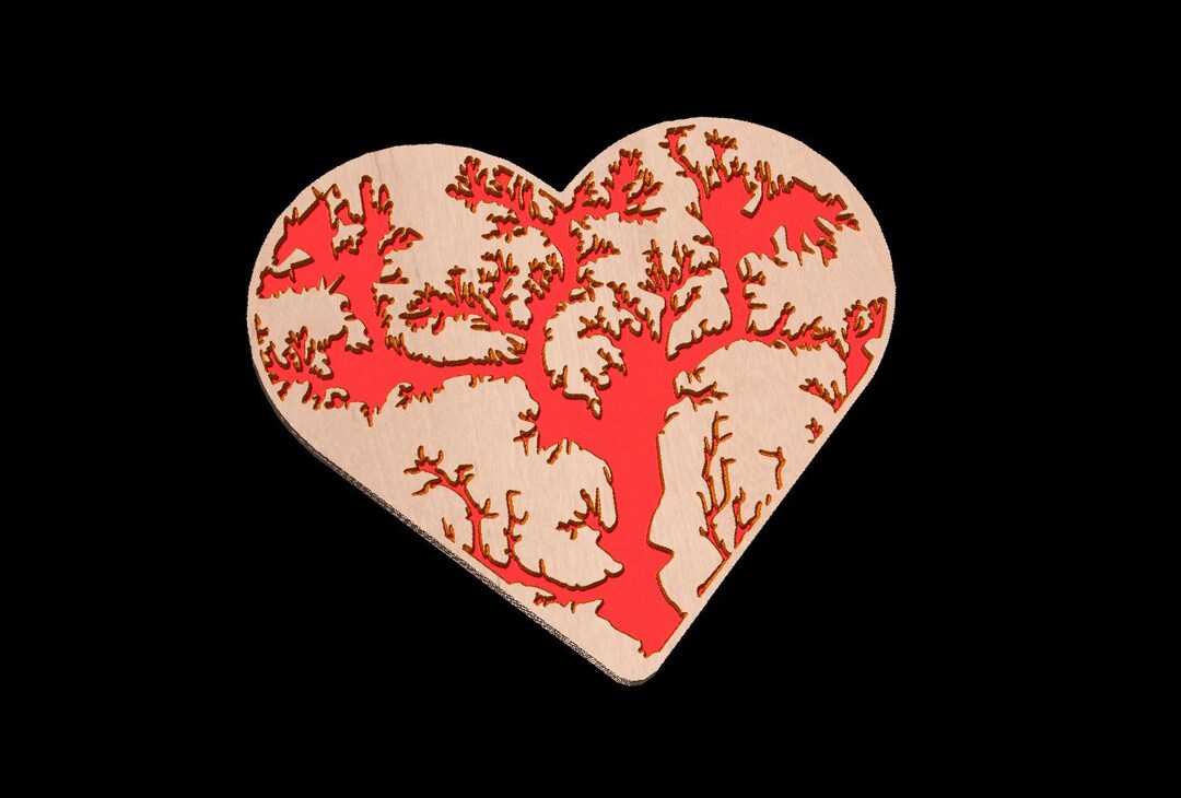 2D Digital CNC File - Heart Shaped Lichtenberg Fractal Design Wall Art ...