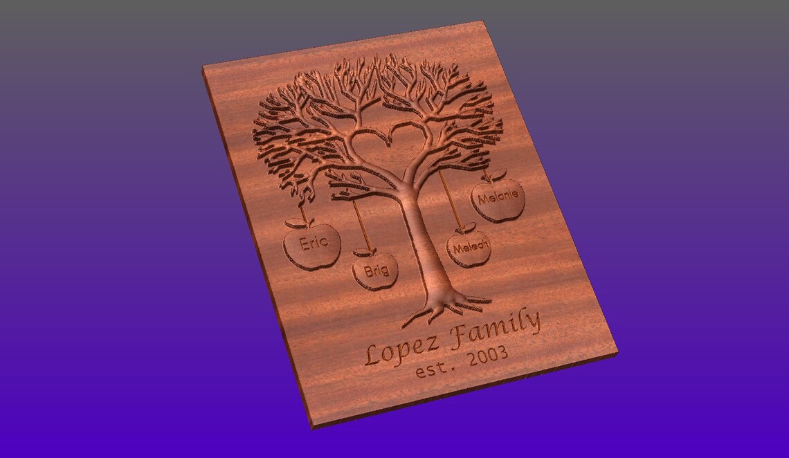 3D CNC Digital File Download - Family Tree - Etsy