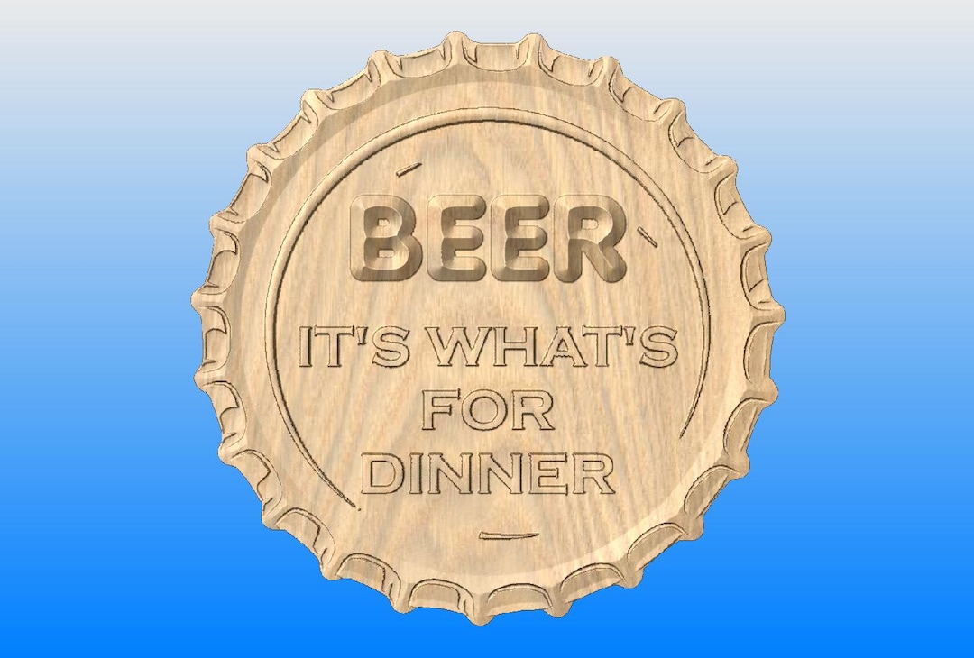 Beer for Dinner 3D Digital .STL File for CNC - Aspire and Vectric ...