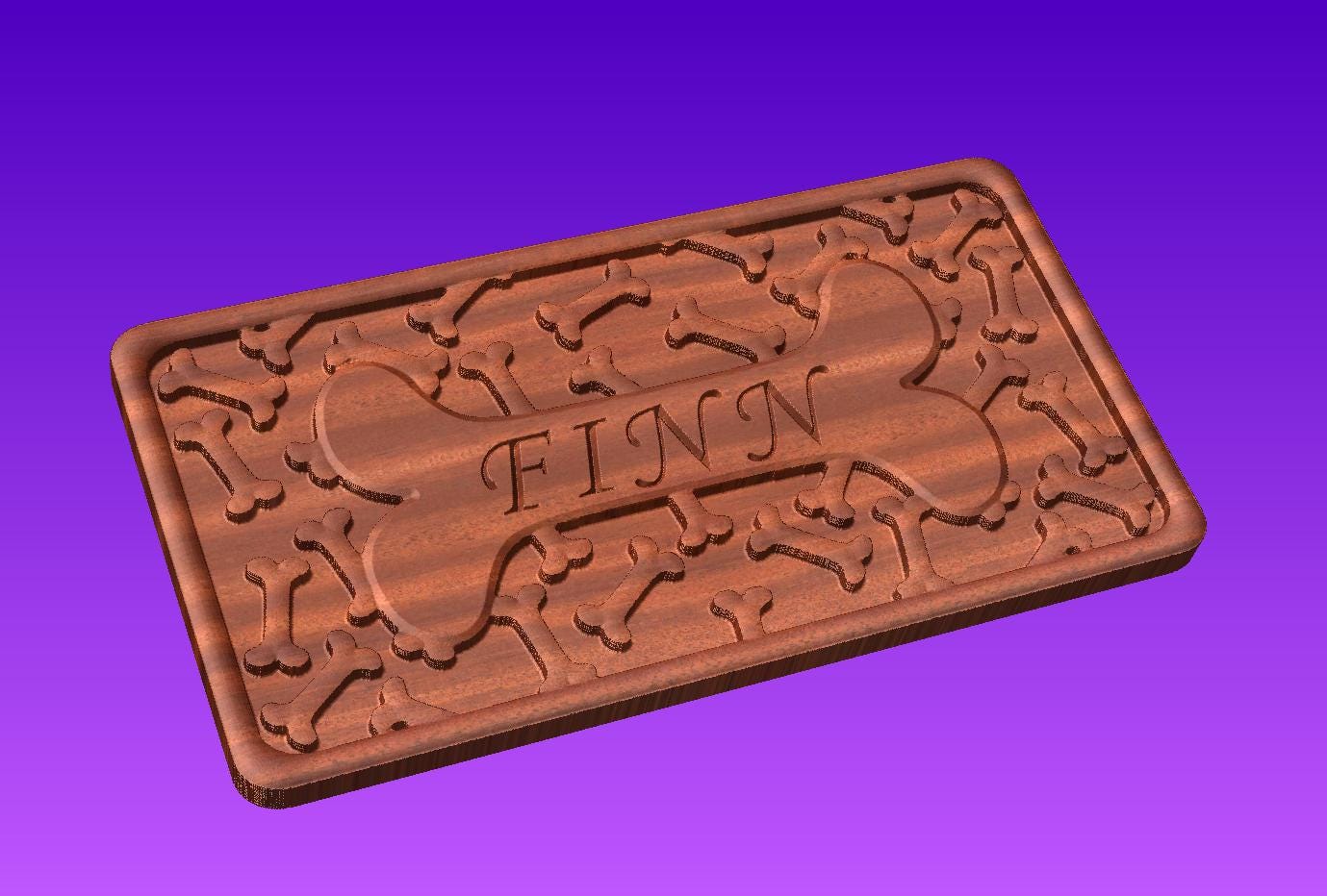 Dog Bone Sign Template 3D Digital .STL Files for CNC - Etsy