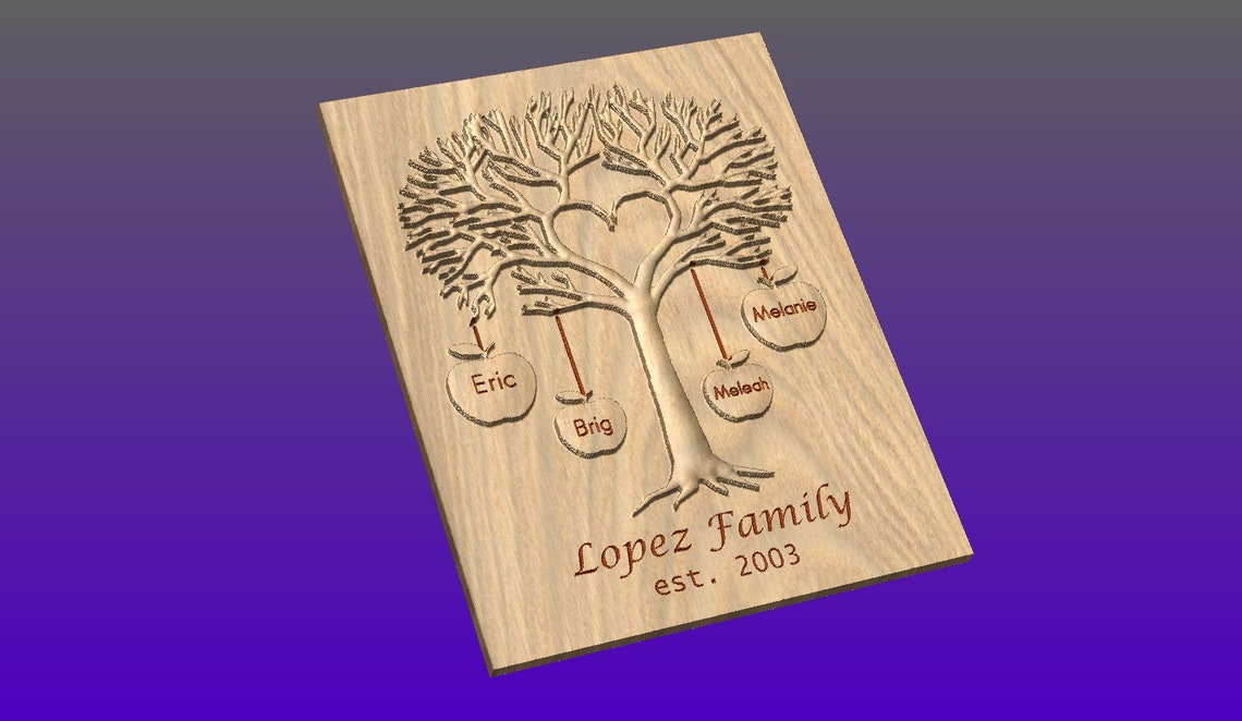 3D CNC Digital File Download - Family Tree - Etsy