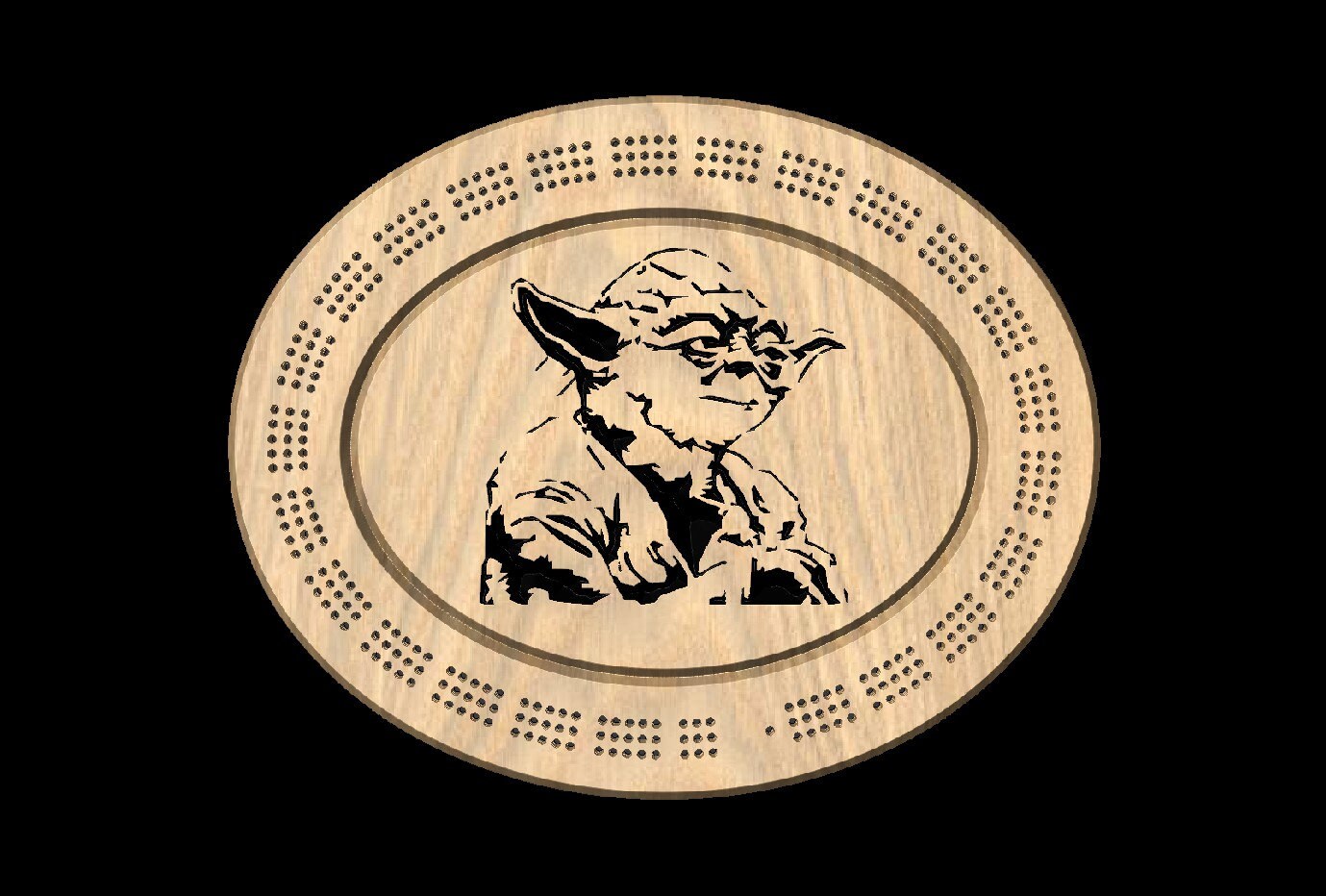 2D CNC Digital File Download - Yoda Cribbage Board - Etsy