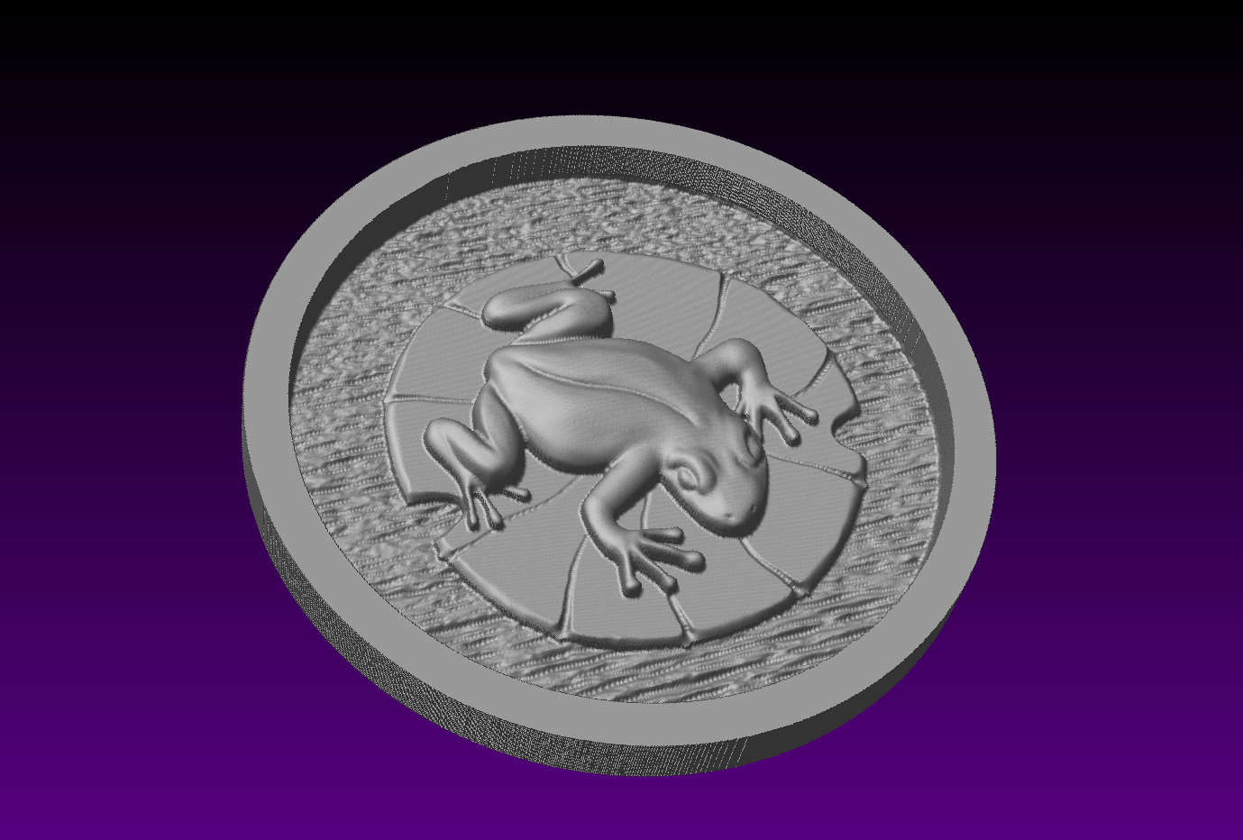 Frog on Lilypad 3D Digital .STL File for CNC - Aspire and Vectric ...