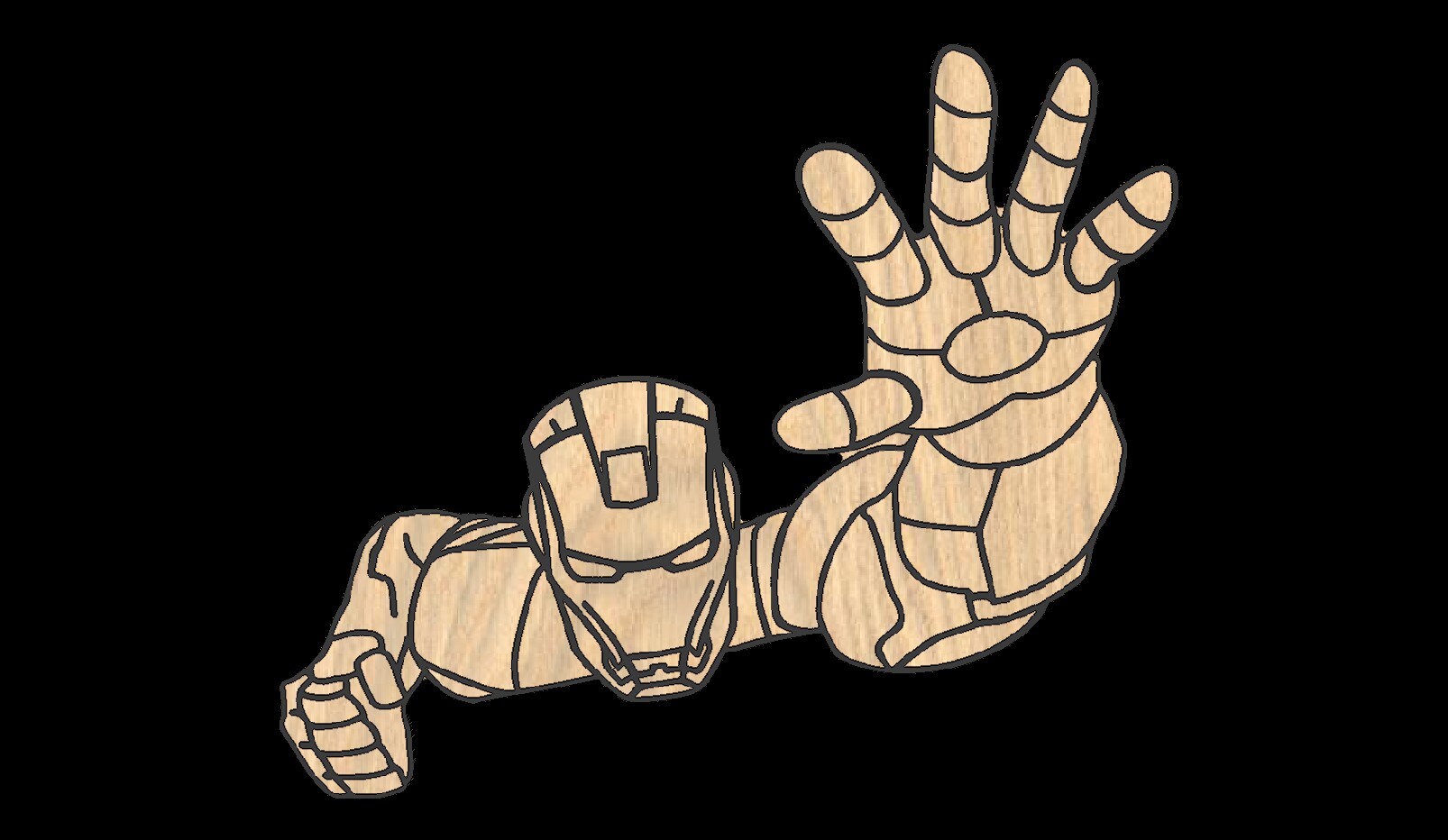 Iron Man Wall Art - 2D CNC Digital File Download - Aspire | Vectric - Etsy