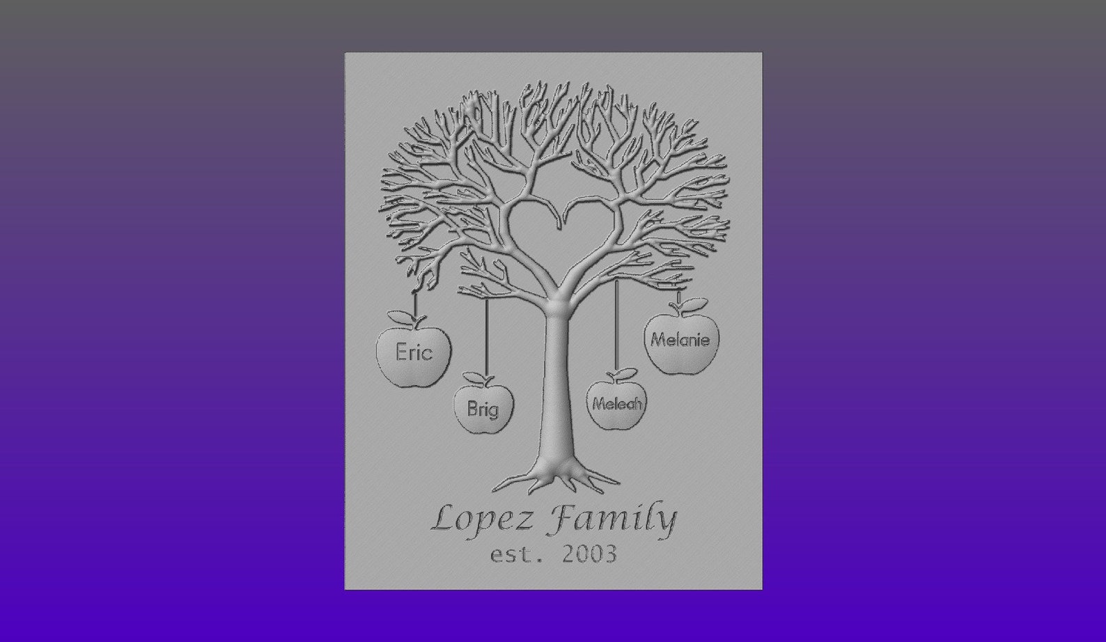 3D CNC Digital File Download - Family Tree - Etsy