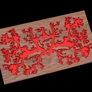 2D Digital CNC File - Heart Center Lichtenberg Fractal Design Wall Art ...