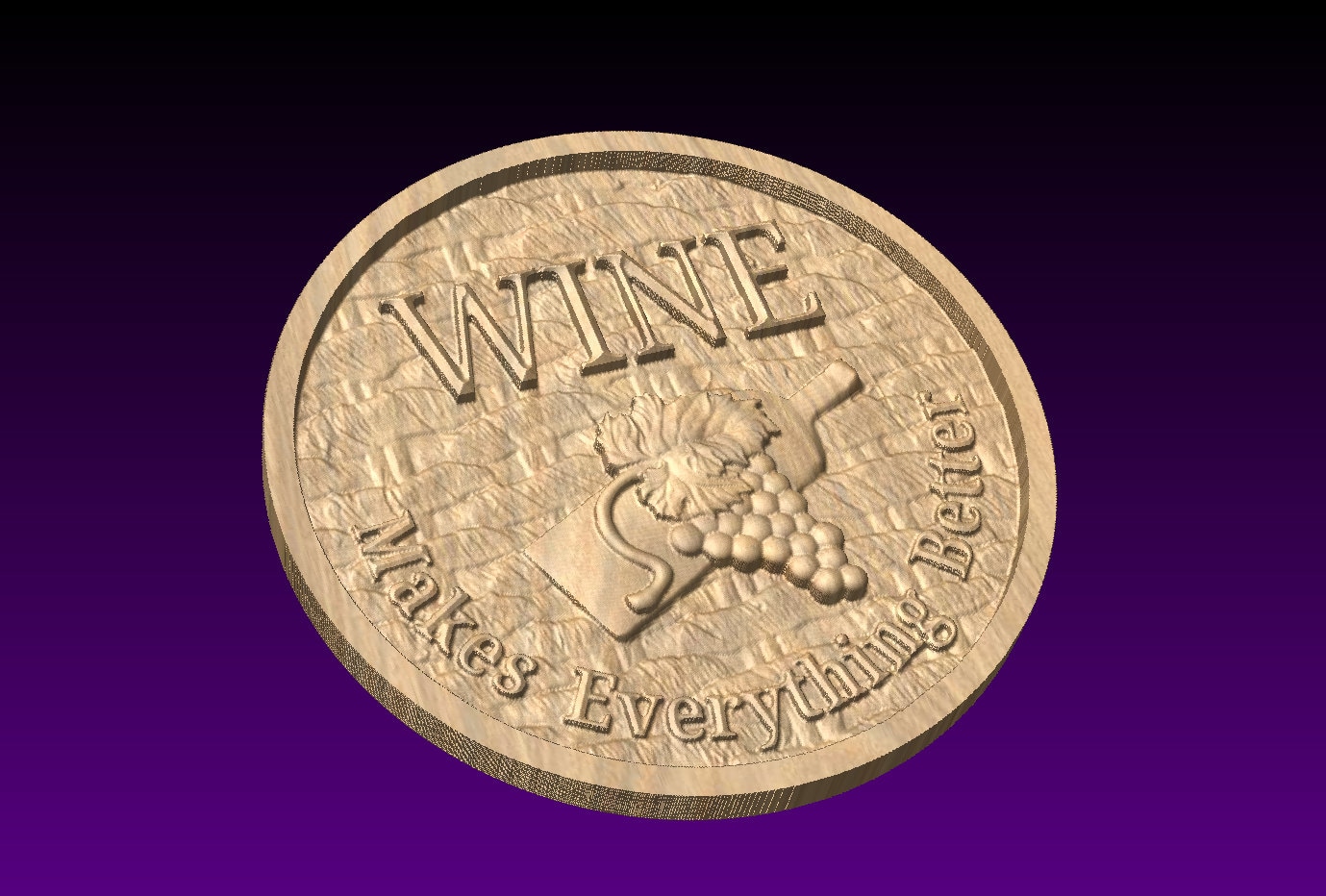 Wine Makes Everything Better 3D Digital .STL File(s) for CNC - Vectric ...