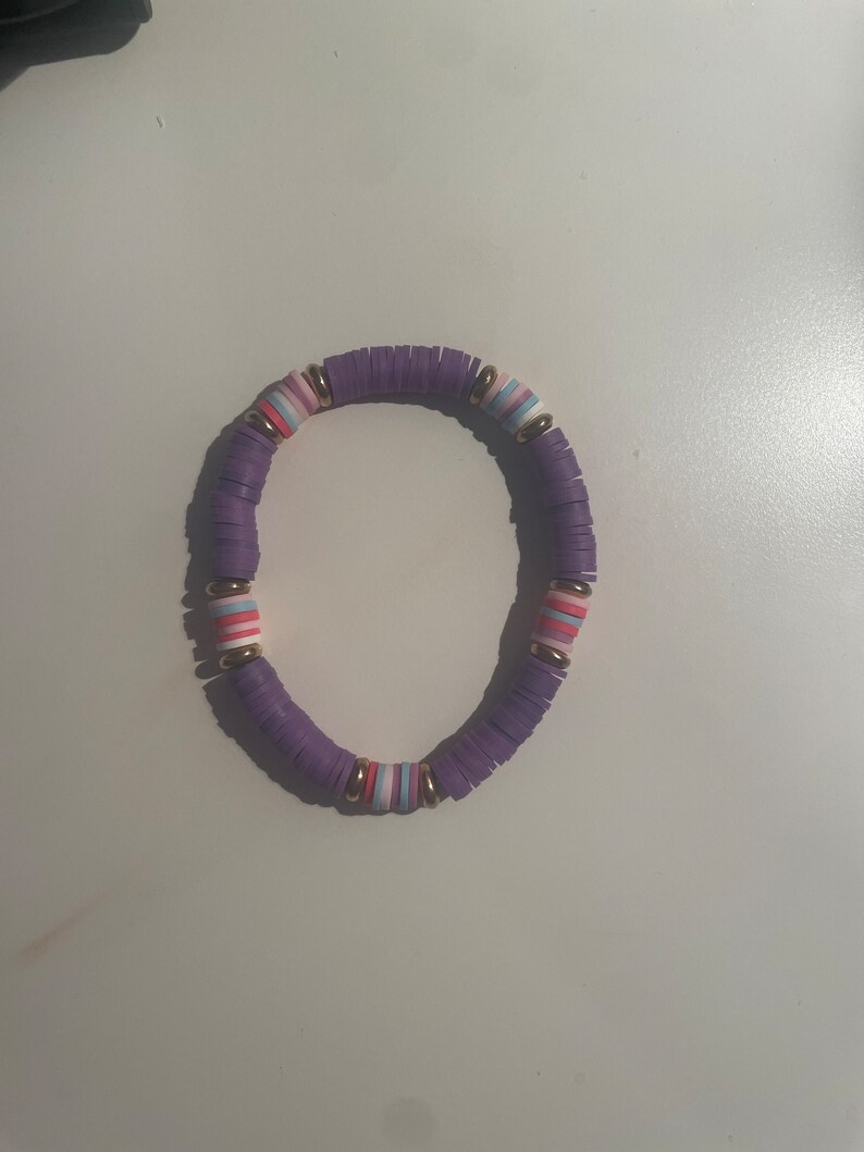 Multi Color Bracelet / Solid Color Clay Bead Bracelet / Spring Bracelet ...