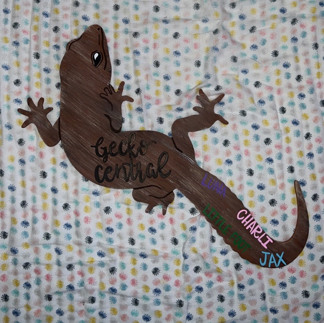 Wood Leopard Gecko Sign - Etsy