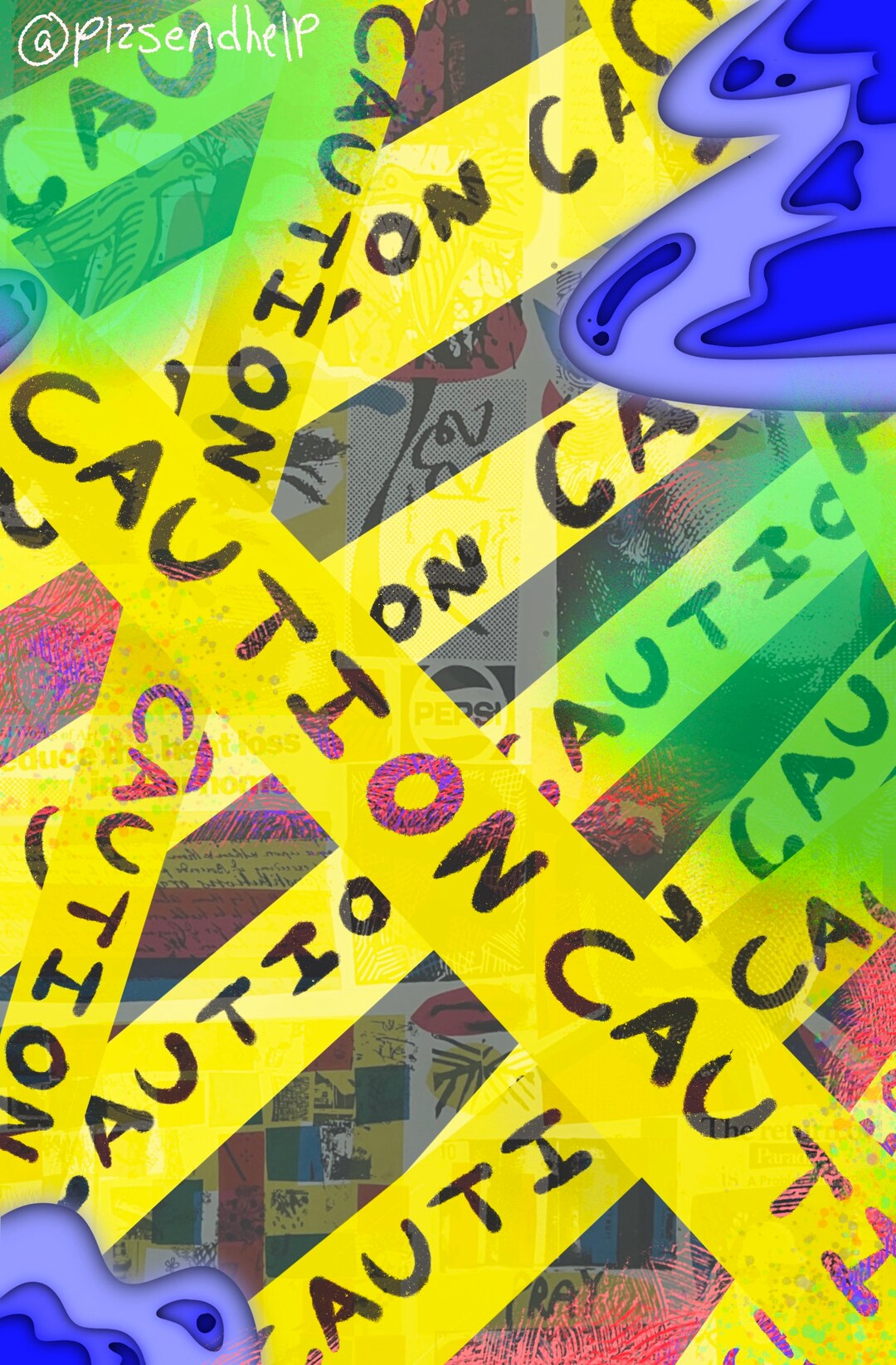 Graffiti Caution Tape Print - Etsy