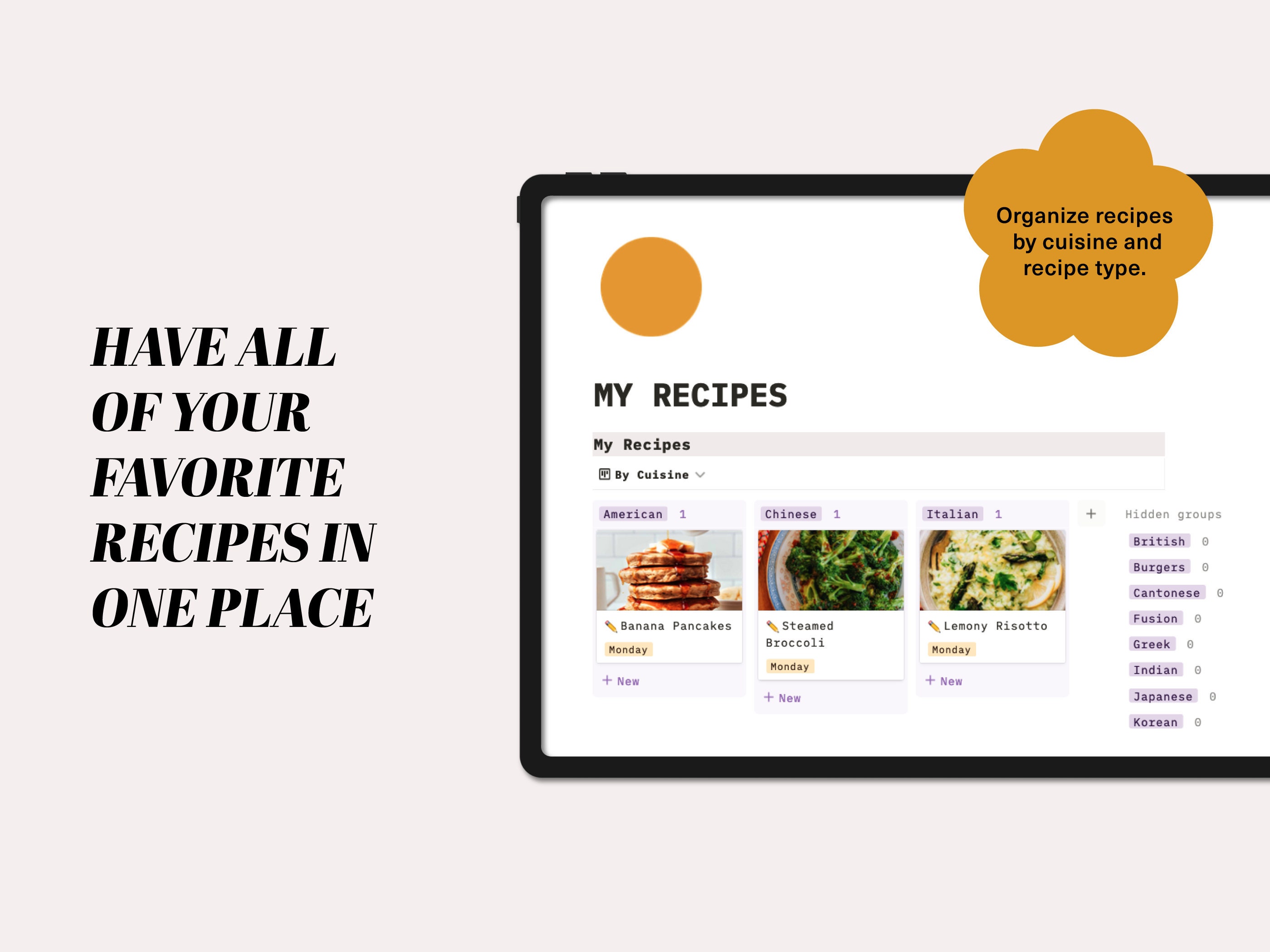 Meal Planner Notion Template - Make Eating Easy! - Etsy