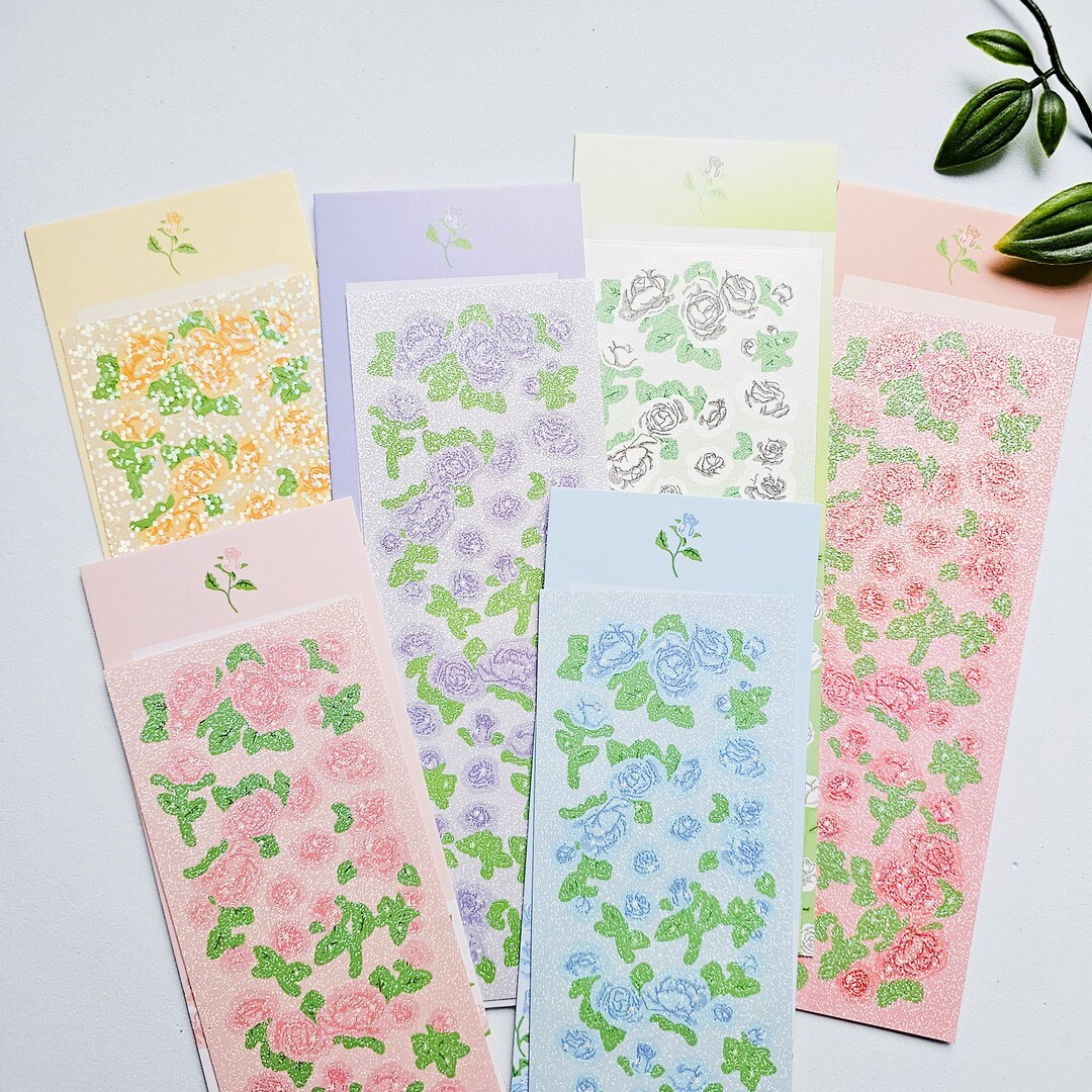Kpop Polco Deco Stickers "pastel Roses" - 1 PC | Kawaii Cute Kpop ...