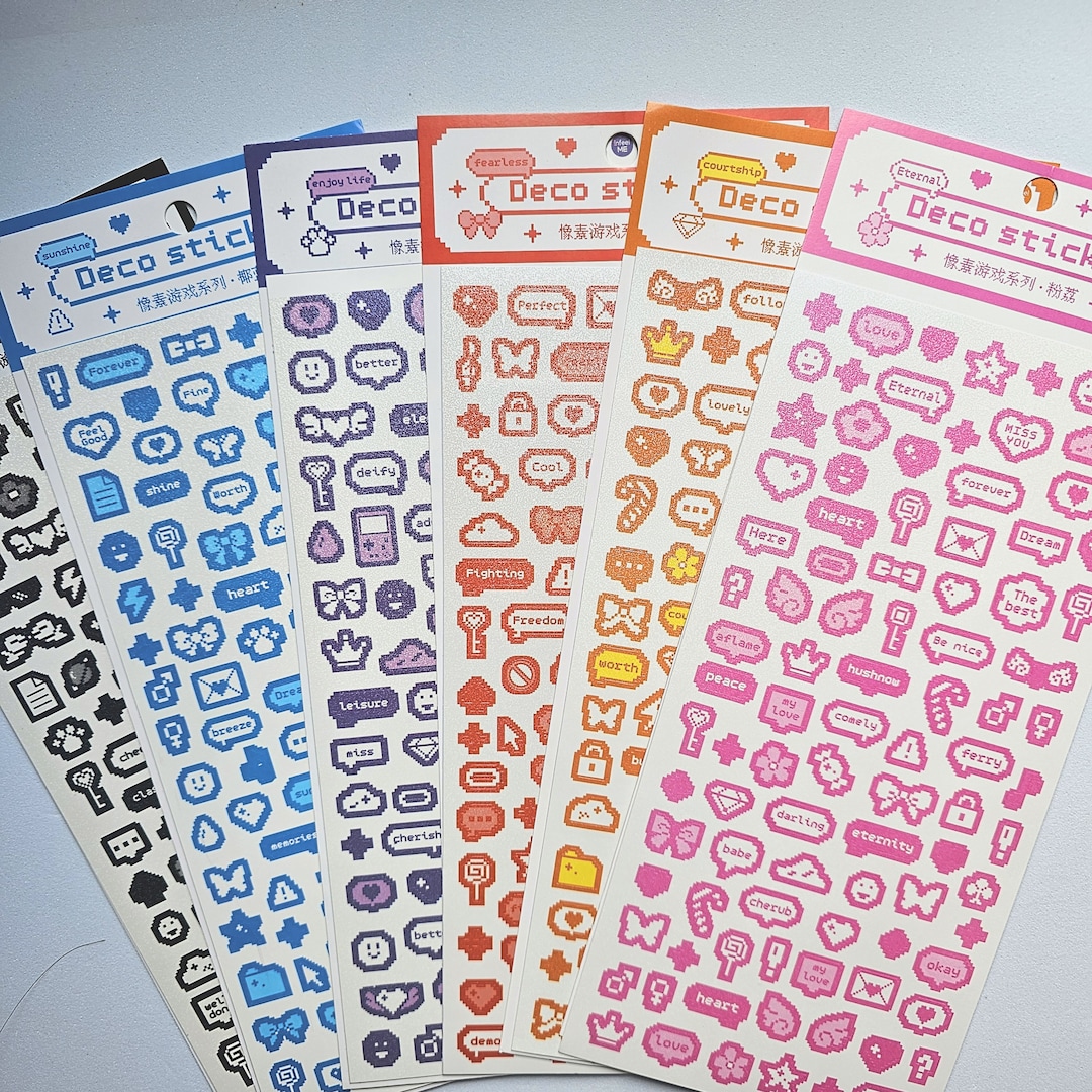 Kpop Polco Deco Stickers "pixel" - 1 PC | Kawaii Cute Kpop Toploader ...