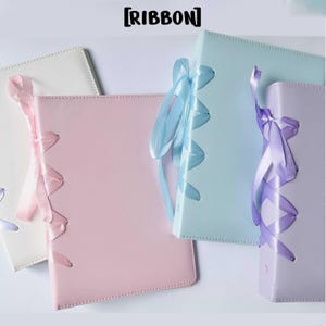 Ribbon Leather A5 Photocard Binder | Kpop Collect Book Photo Album ...