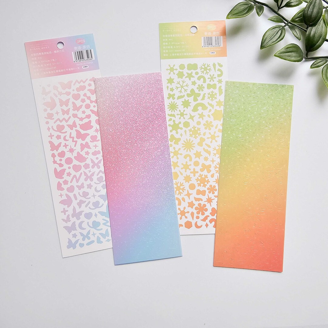 Kpop Polco Deco Stickers "colorful Glitter" - 3 PCS | Kawaii Cute Kpop ...