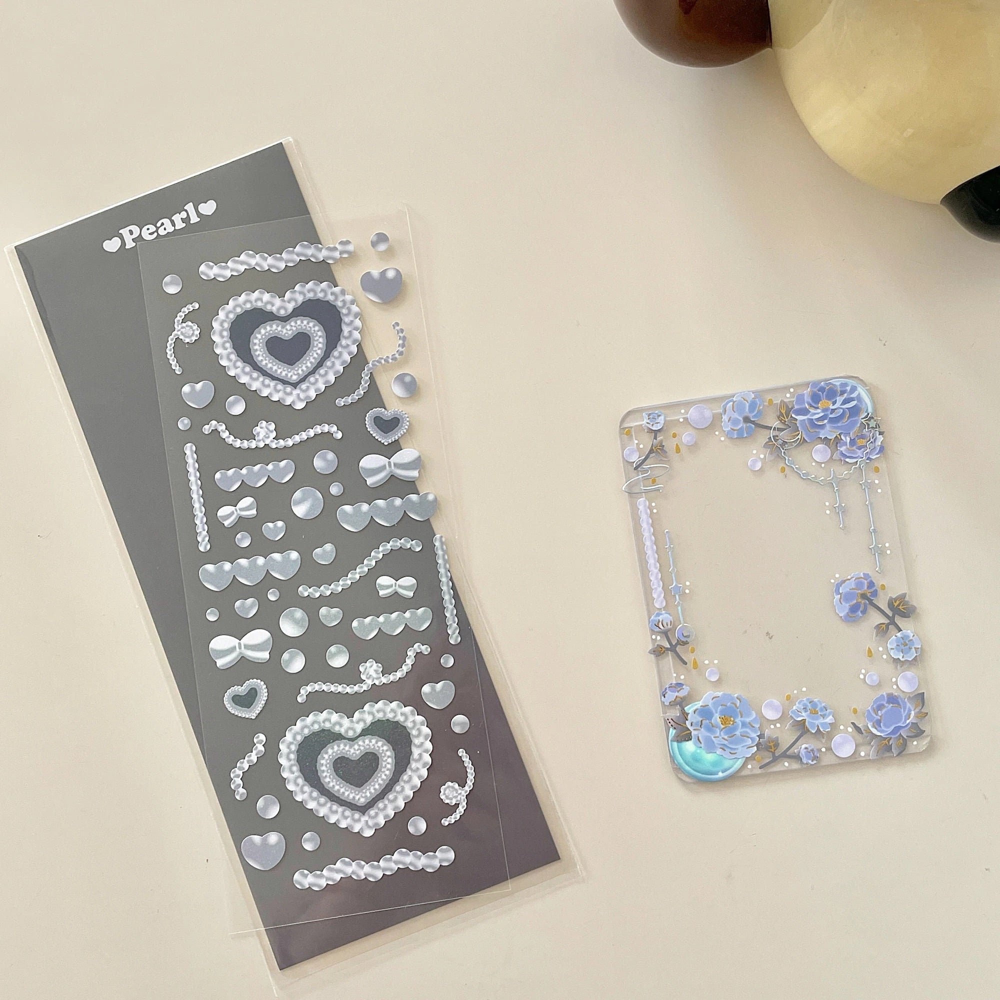 Kpop Polco Deco Stickers big Pearl Heart Sticker - Etsy
