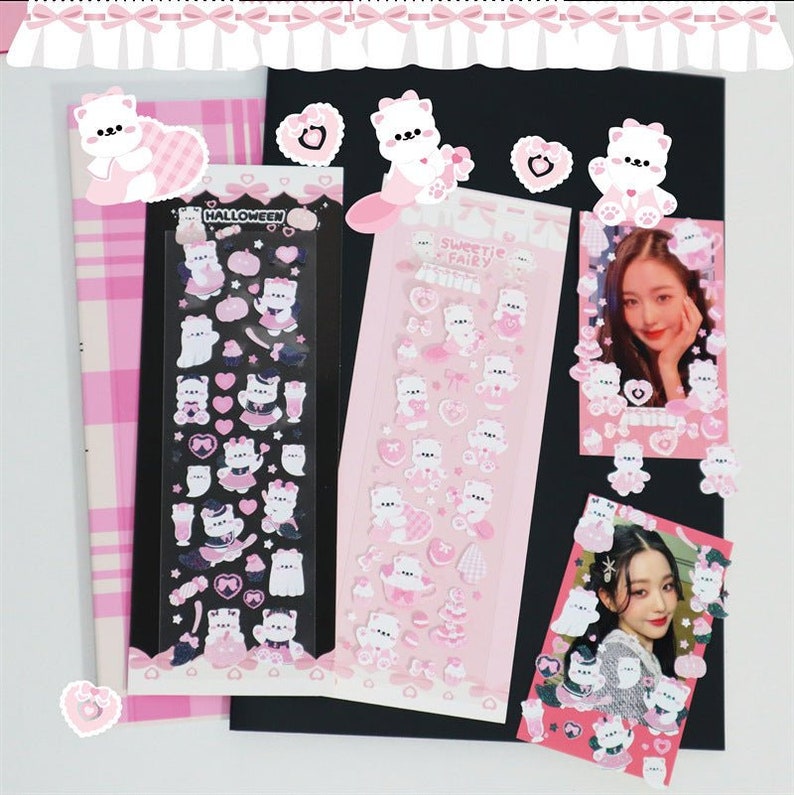 Kpop Polco Deco Stickers pink Kitty 1 PC - Etsy
