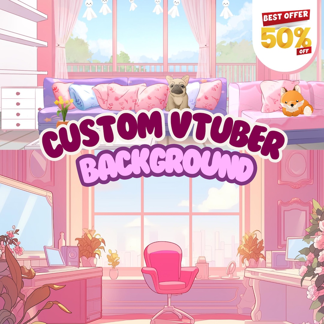 Custom Vtuber Background Twitch Overlay Aesthetic Room Background for ...