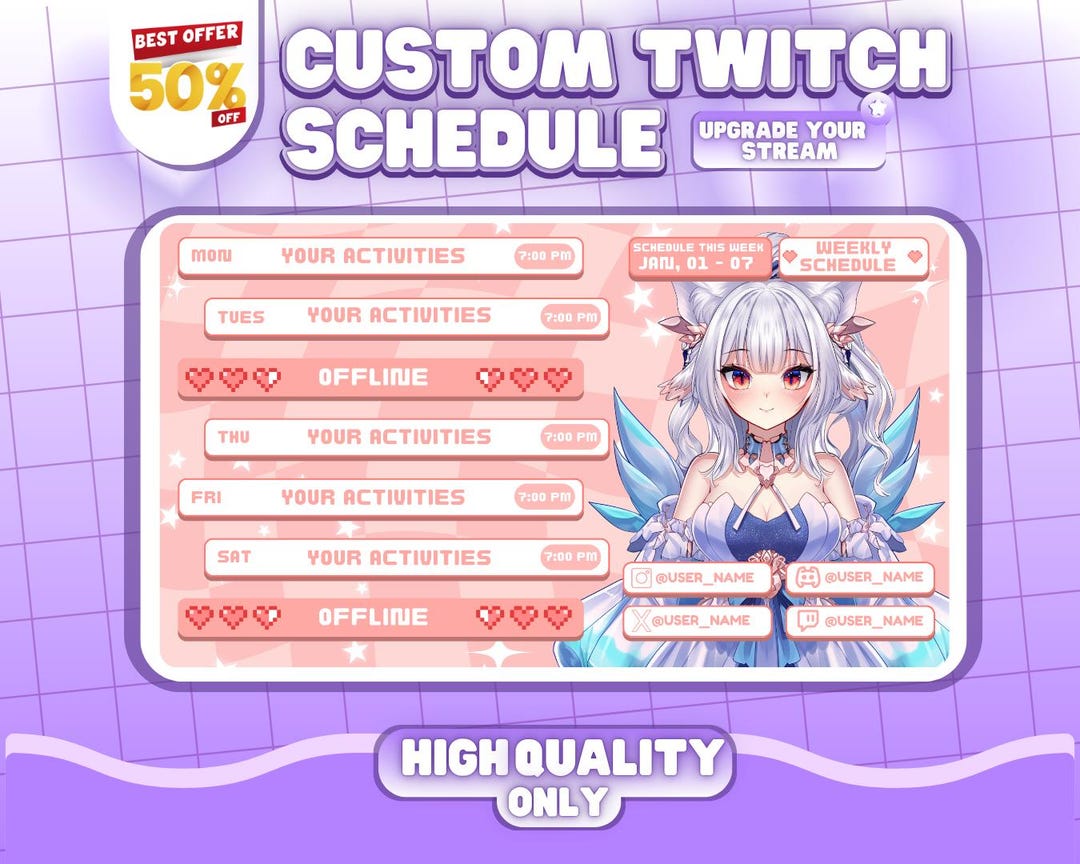 Live Streaming Schedule | Stream Week Schedule | Vtuber Schedule ...