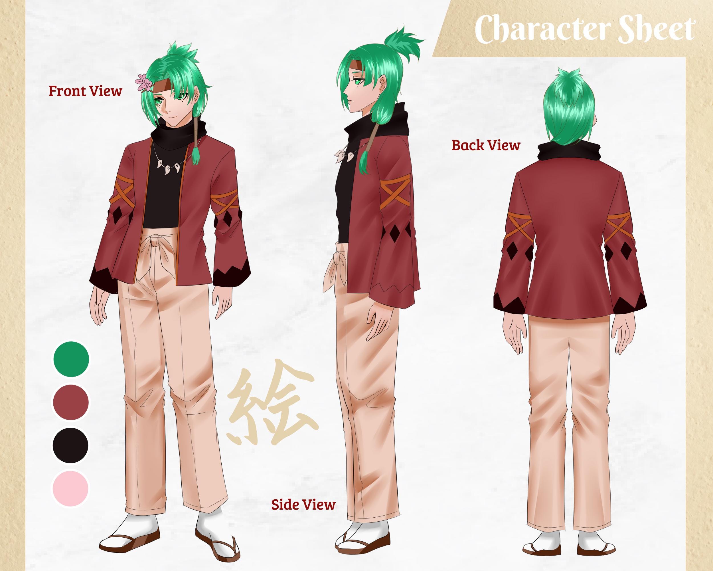 Custom Anime Character Sheet Commission - Etsy