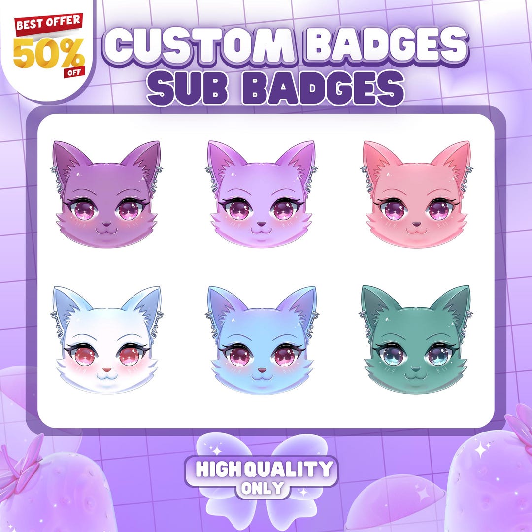 Custom Badges and Sub Badges of Vtuber | Twitch Bits, Animals, Pets ...