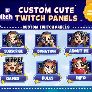 Custom Twitch Panels or Panel Twitch | Vtuber Panel, Pet Panel, Anime ...