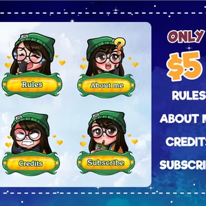 Custom Twitch Panels or Panel Twitch | Vtuber Panel, Pet Panel, Anime ...