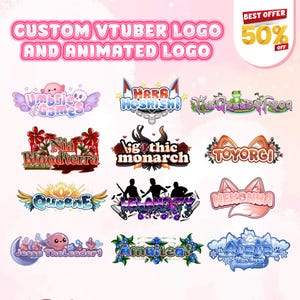 Custom Cute Vtuber Logo Text | Cute Logo, Chibi Logo, Kawaii Logo Text ...