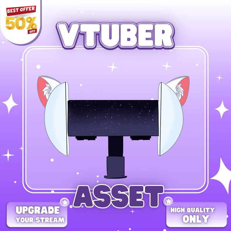 Kawaii Vtuber Monitor Overlay | Streaming Screen PNG for Pngtuber or ...