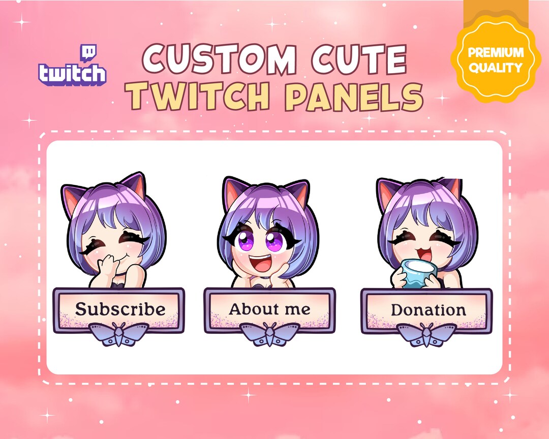 Custom Chibi Cute Twitch Panels for Your Stream / Personalized - Etsy