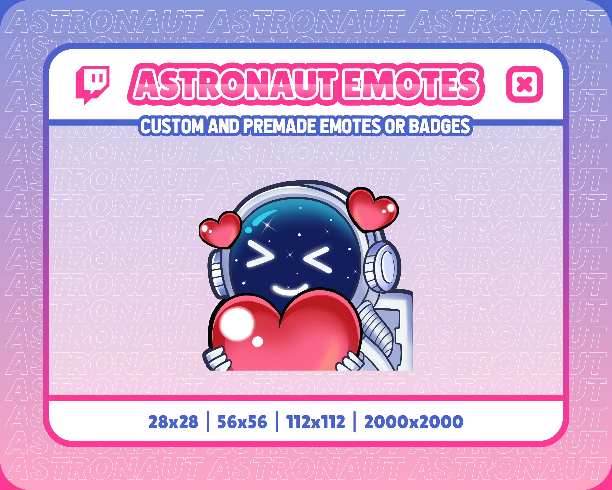 Astronaut Twitch Emotes Pack, Character Twitch Emotes, Emotes Pack for ...
