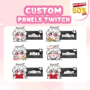 Custom Twitch Panels or Panel Twitch | Vtuber Panel, Pet Panel, Anime ...